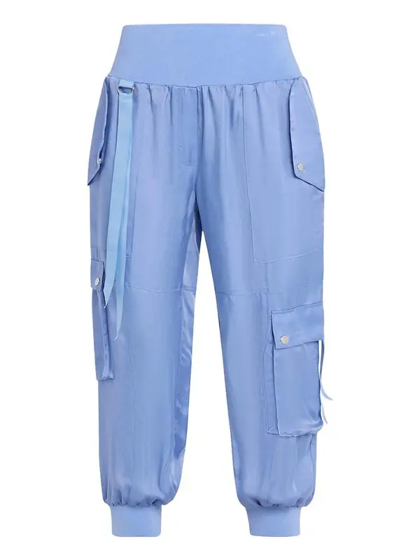 Cinq À Sept Harmony Satin Cargo Jogger Pants - Endless Sky