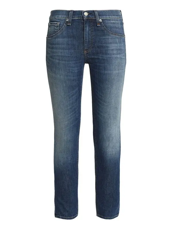 Rag & Bone The Ankle Skinny Cropped Mid-rise Jeans - Mid Denim