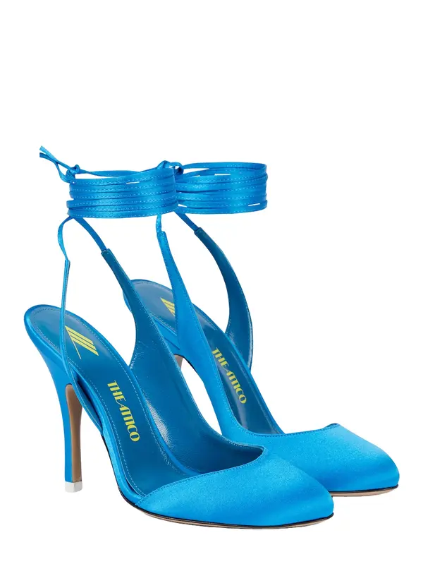 Attico Carrie Satin Pumps - Blue