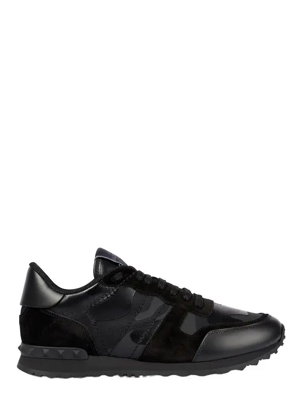 Valentino Garavani Leather Rockrunner Sneakers - Black