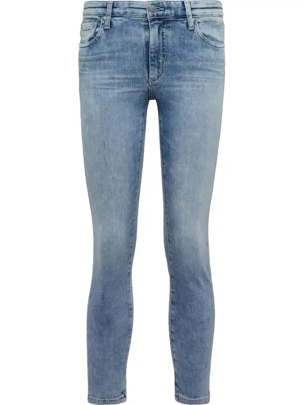 Ag Prima Crop Mid-rise Skinny Jeans - Blue