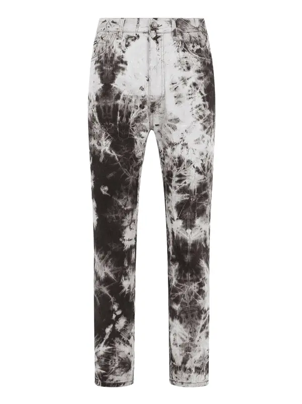 Dolce & Gabbana Acid-wash Two-tone Jeans - White