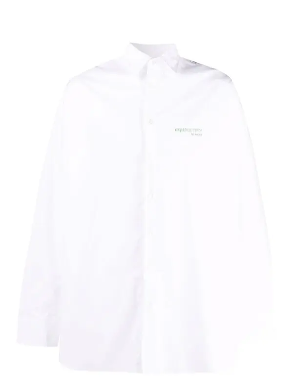Raf Simons Embroidered-logo Shirt - White