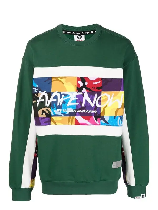 AAPE BY *A BATHING APE Logo-embroidered Sweatshirt - Green
