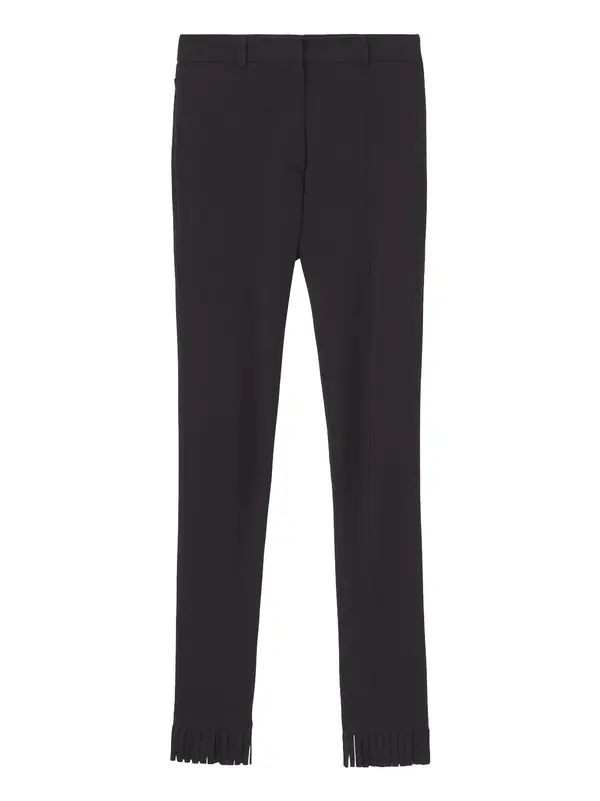 Burberry High-waisted Fringed-edge Leggings - Black