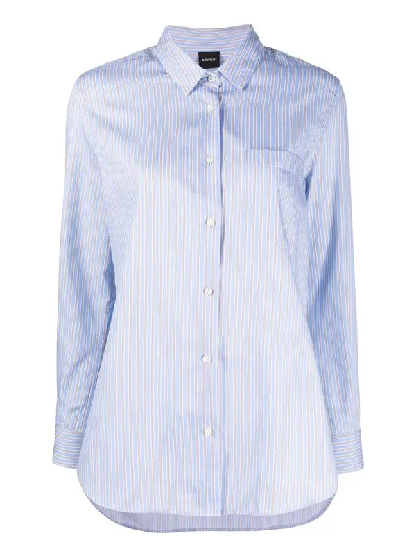 Aspesi Striped Cotton Shirt - Blue