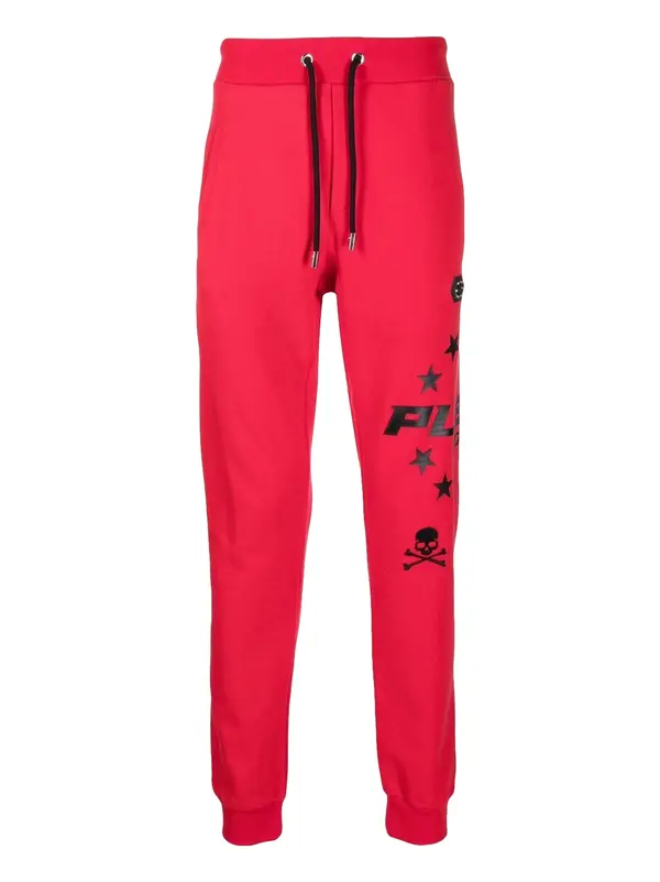 Philipp Plein Logo Skull Tracksuit Bottoms - Red