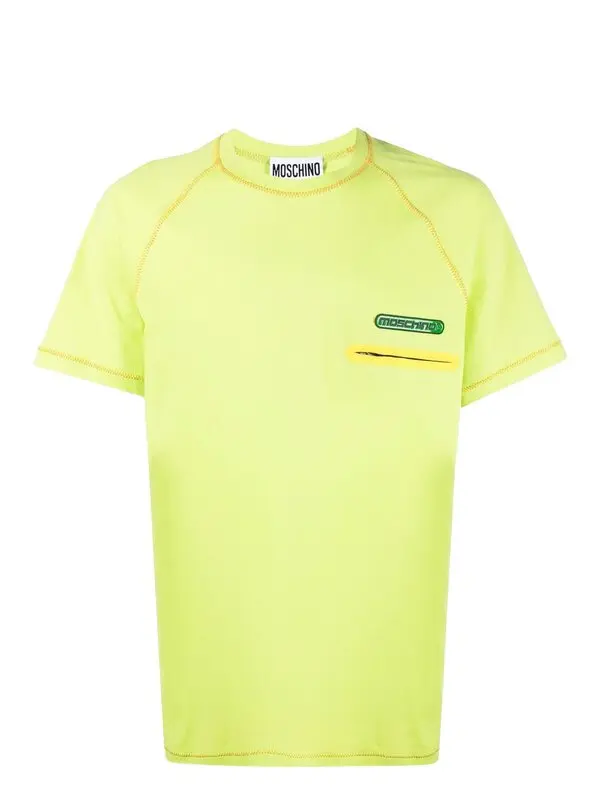Moschino Logo-patch Cotton T-shirt - Green