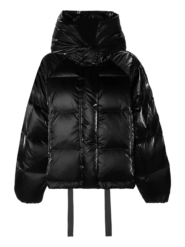 HOLDEN Hooded Quilted Glossed-shell Down Jacket - Black
