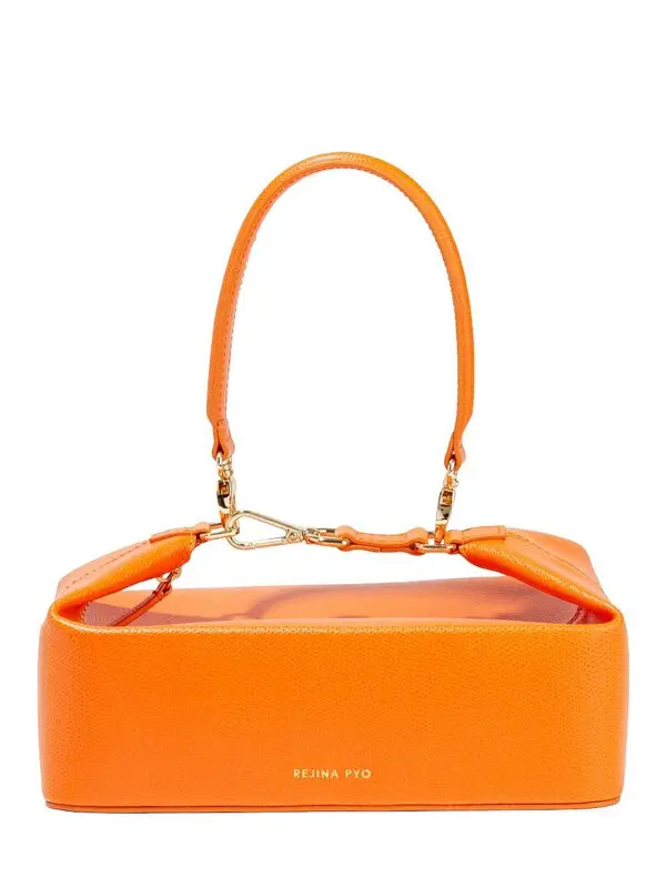 REJINA PYO Olivia Pebbled Leather Tote - Orange