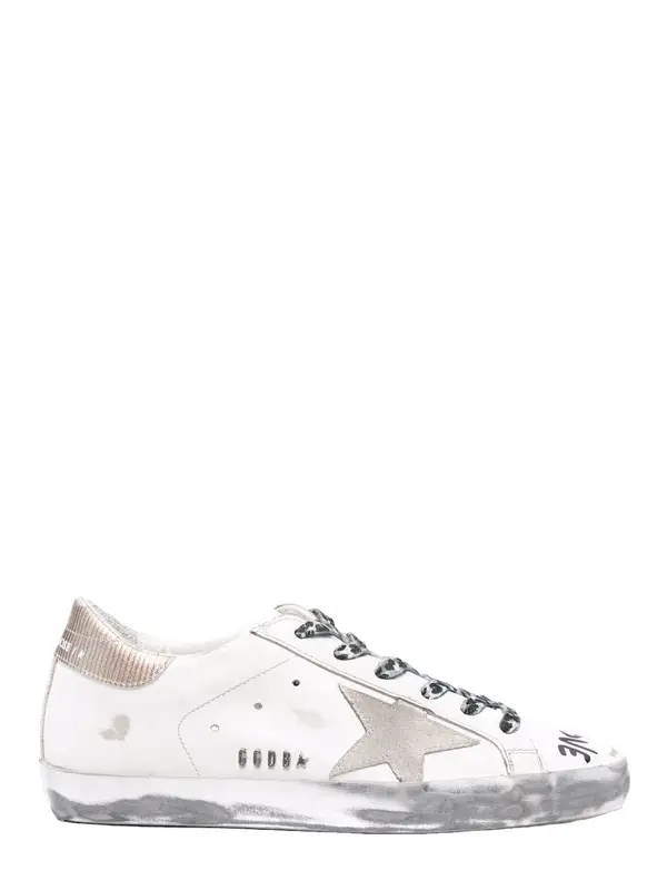 GOLDEN GOOSE Super-star Love Print Sneakers - White