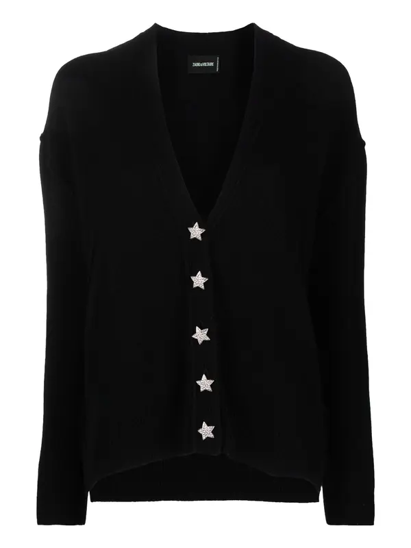 Zadig&Voltaire Star Button Cashmere Cardigan - Black