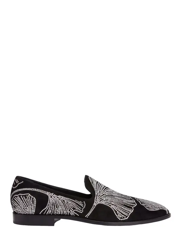 GIUSEPPE ZANOTTI Jareth Shake Embellished Loafers - Black