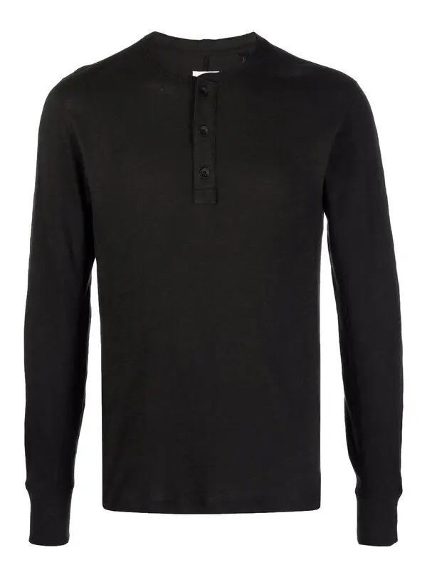 Rag & Bone Long-sleeve Cotton Top - Black