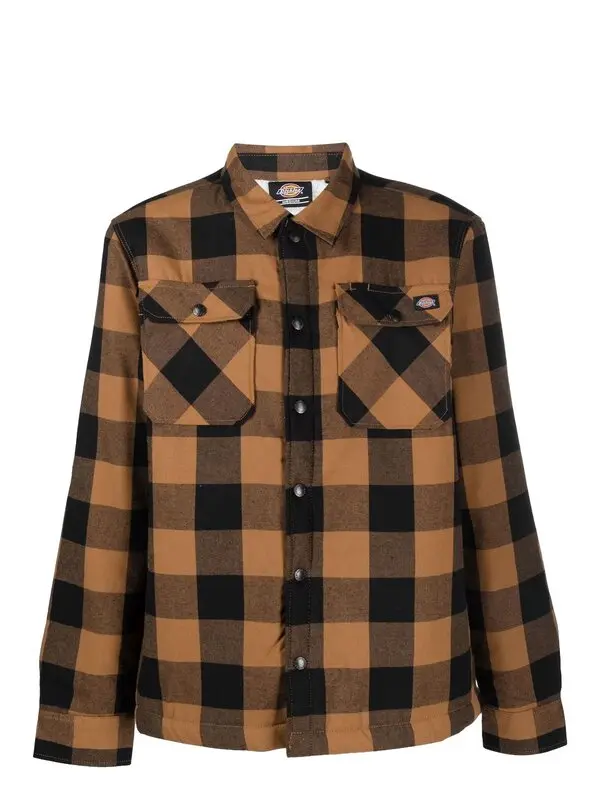 Dickies Plaid Check Print Jacket - Brown