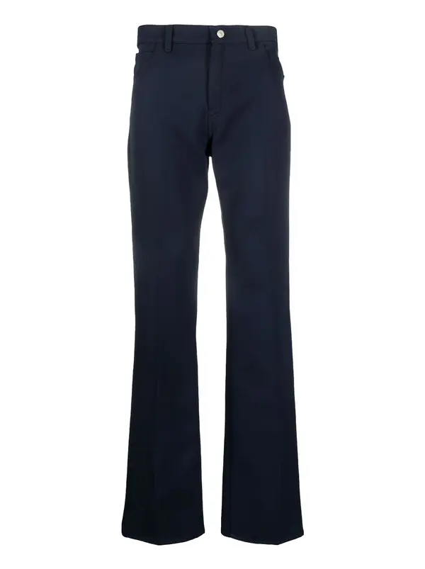 COURREGES High-waisted Straight-leg Trousers - Blue
