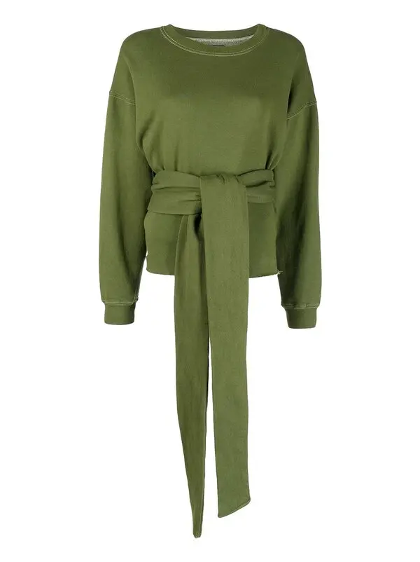 LA DETRESSE Tied-waist Jumper - Green