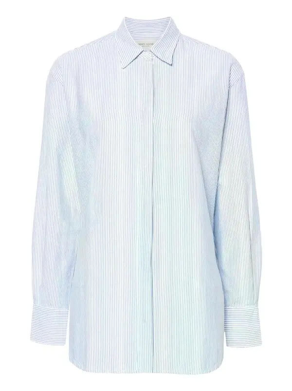 GOLDEN GOOSE Striped Oxford Shirt - Blue