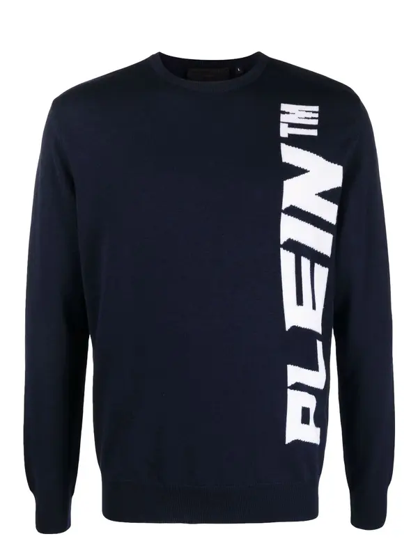 Philipp Plein Logo-print Wool Sweater - Blue
