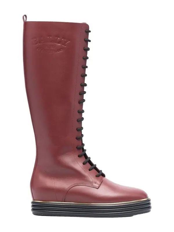 Bally Florissa Knee-high Lace-up Boots - Red