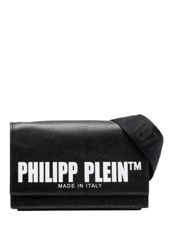 Philipp Plein Logo-print Saffiano Leather Crossbody Bag - Black