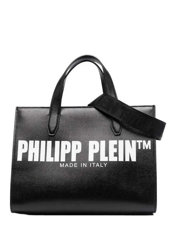 Philipp Plein Logo-print Leather Tote Bag - Black
