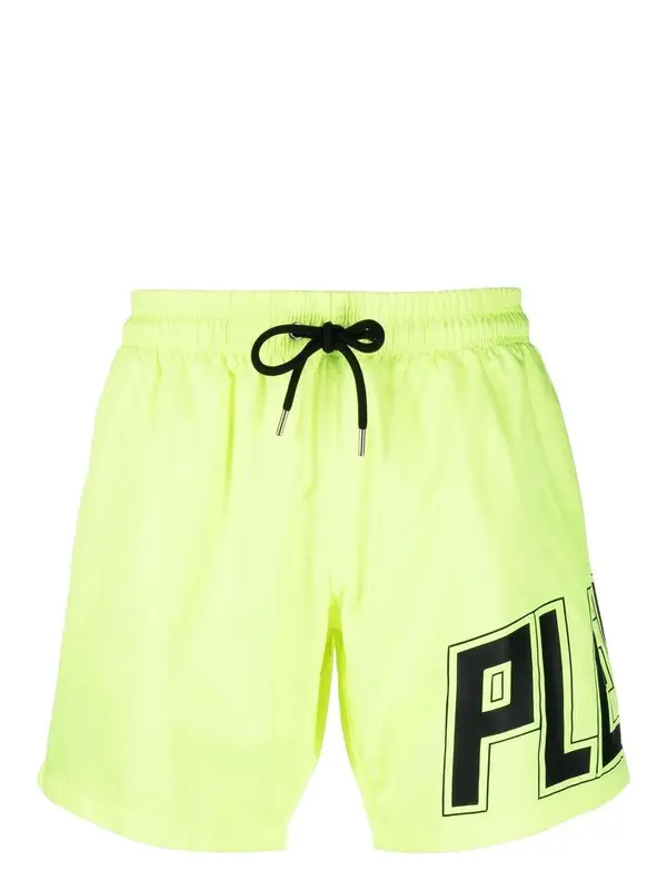 Philipp Plein Logo-print Swim Shorts - Yellow