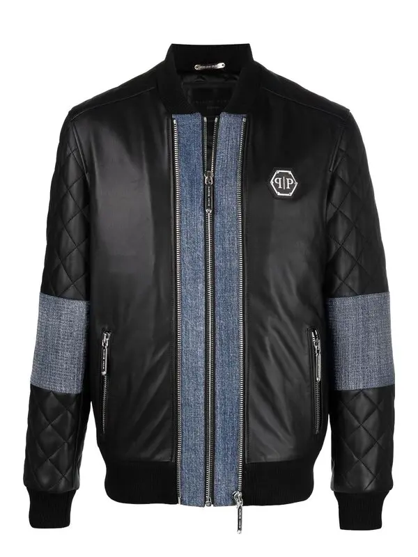 Philipp Plein Logo Bomber Jacket - Black