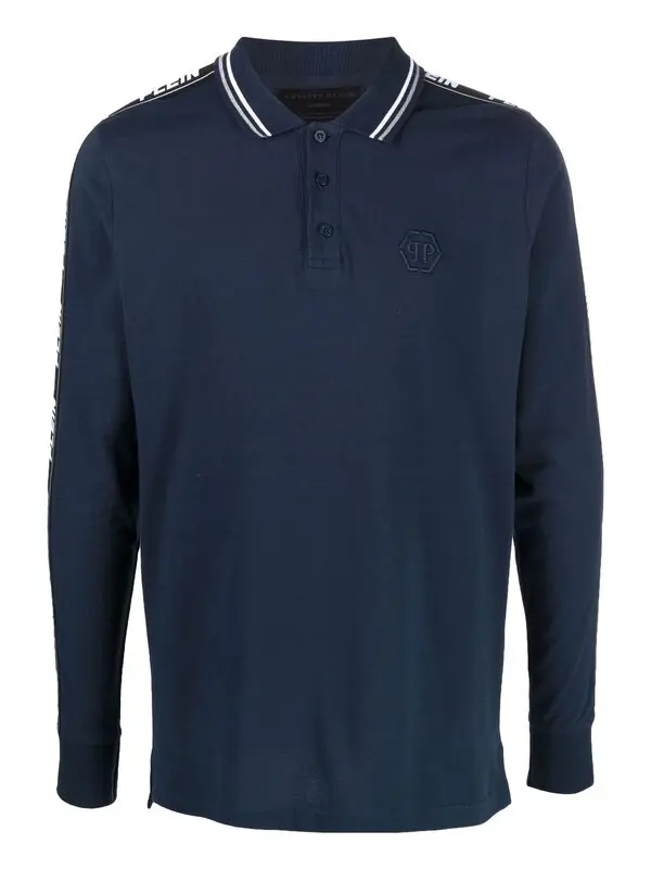 Philipp Plein Logo Embroidered Polo Shirt - Blue
