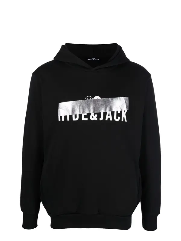 HIDE&JACK Logo-print Pullover Hoodie - Black