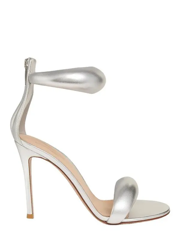 GIANVITO ROSSI Bijoux Ankle-strap Metallic Leather Stiletto Sandals - Silver