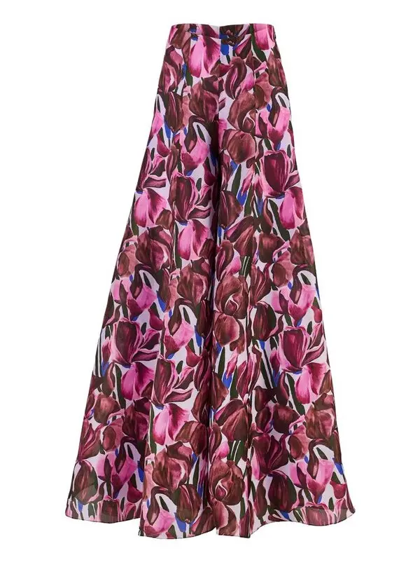Carolina Herrera Floral Silk Wide-leg Pants - Rioja Multi