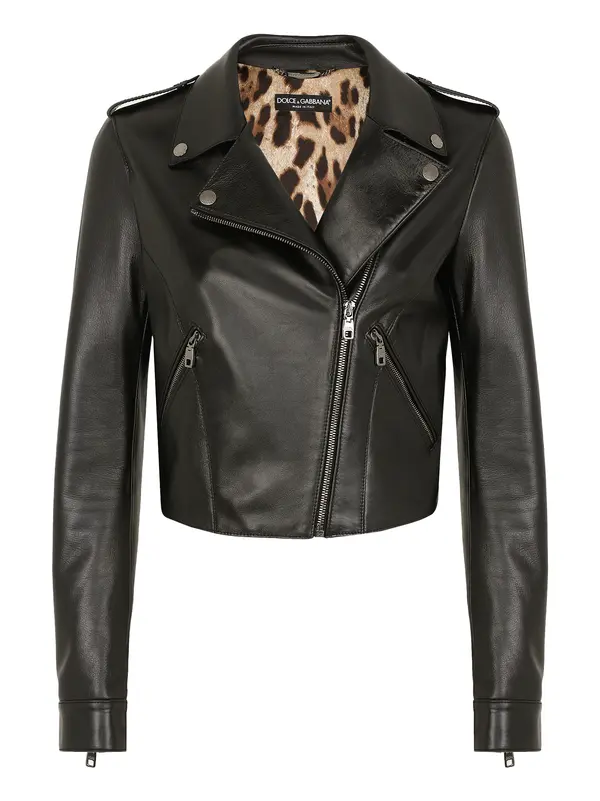Dolce & Gabbana Leather Biker Jacket - Black