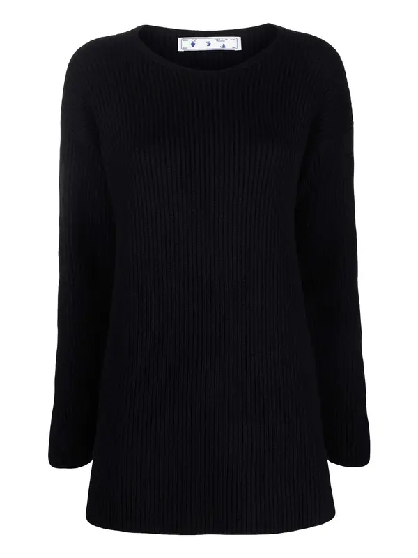 Off-White Ribbed-knit Wool Jumper - Black