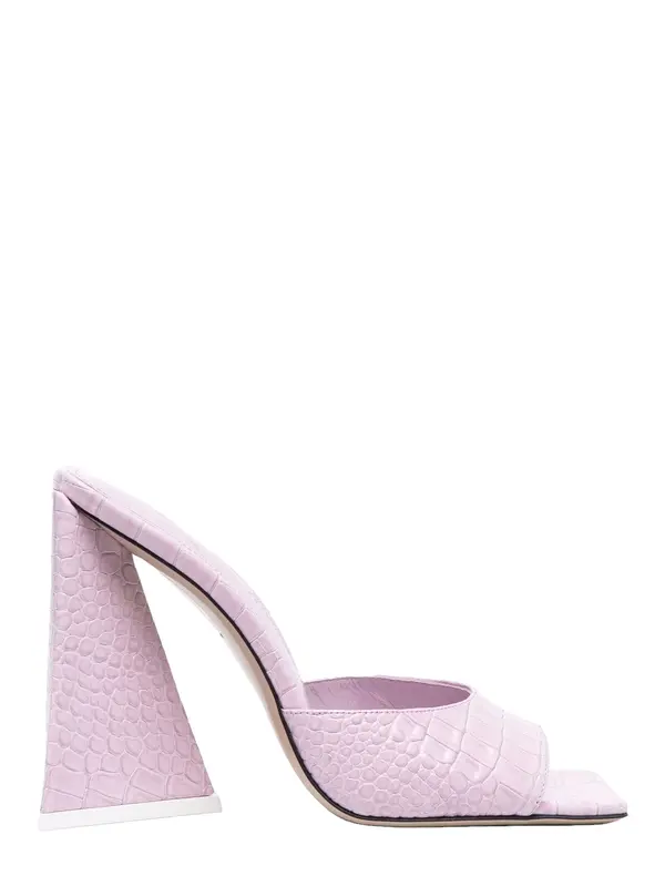 Attico Crocodile-effect Leather Sandals - Pink