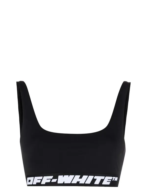 Off-White Logo-tape Sports Bra - Black