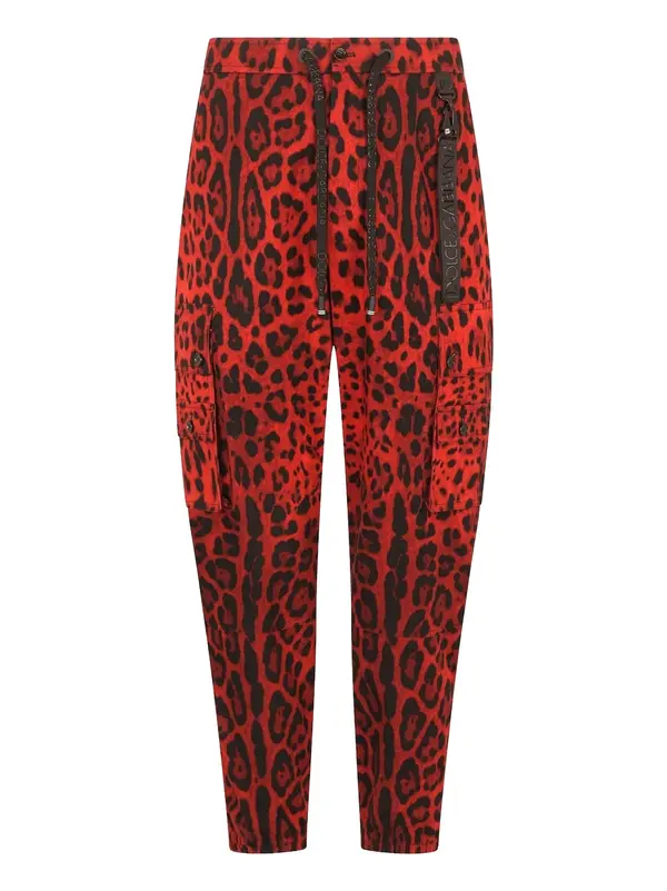 Dolce & Gabbana Leopard-print Track Pants - Red