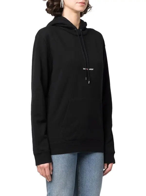 Saint Laurent Logo-print Hoodie - Black