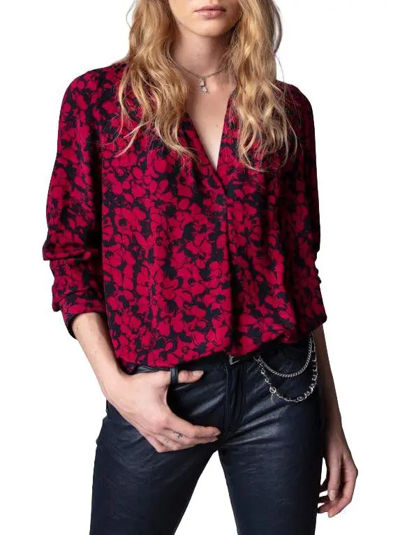 Zadig&Voltaire Tink Bico Floral Blouse - Bordeaux