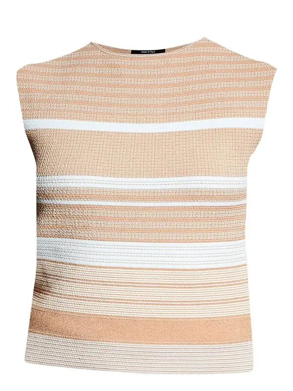 Giorgio Armani Striped Knit Top - Brown