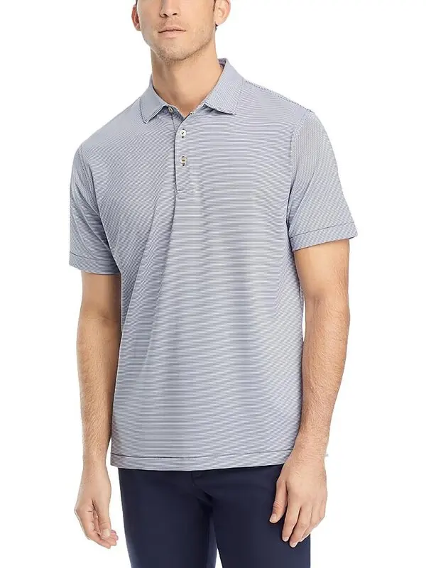 Peter Millar Crown Sport Jubilee Classic Fit Short Sleeve Performance Jersey Polo Shirt - Iron