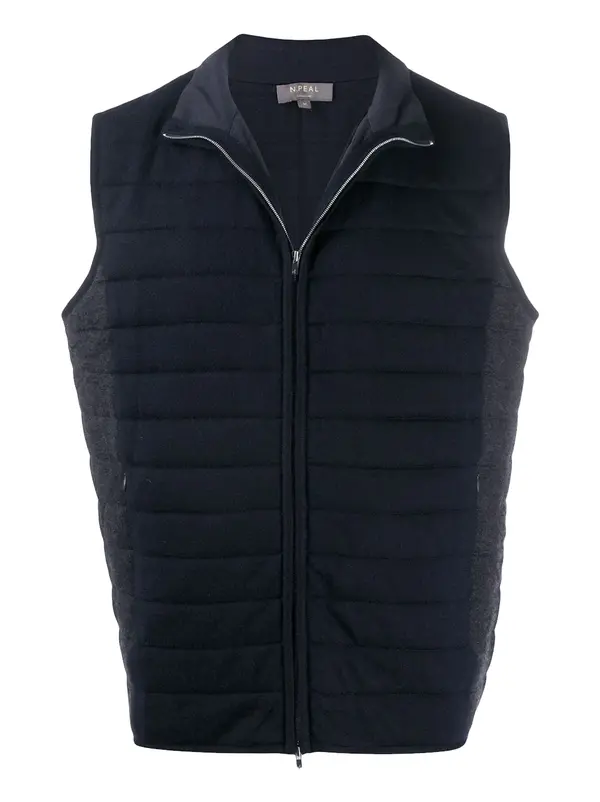 N.peal Zip Front Padded Gilet - Blue