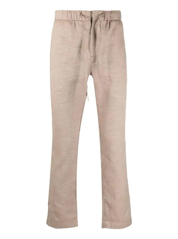 Frescobol Carioca Straight-leg Linen-blend Trousers - Neutrals