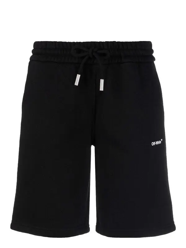 Off-White Diag-stripe Print Track Shorts - Black