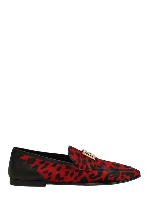 Dolce & Gabbana Leopard Print Loafers - Red