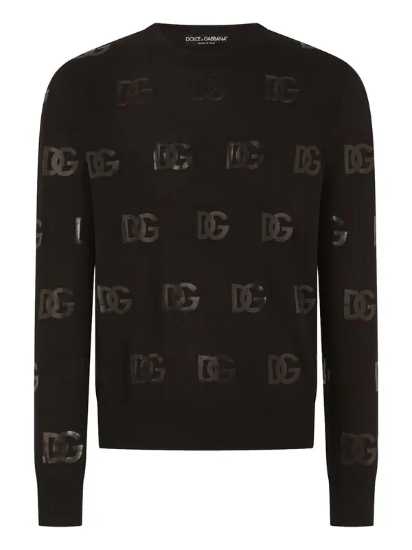 Dolce & Gabbana Sequin-logo Jumper - Black