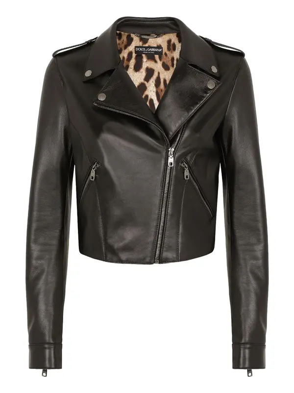 Dolce & Gabbana Leather Biker Jacket - Black