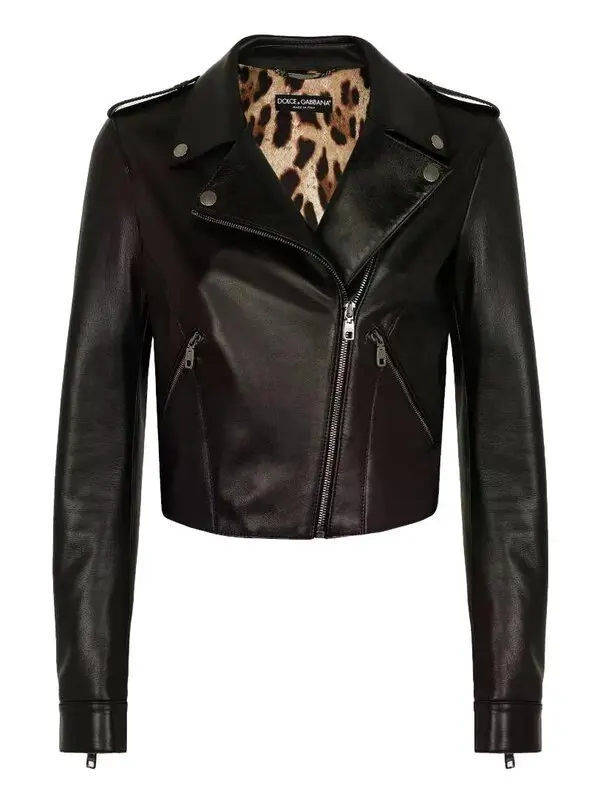 Dolce & Gabbana Leather Biker Jacket - Black