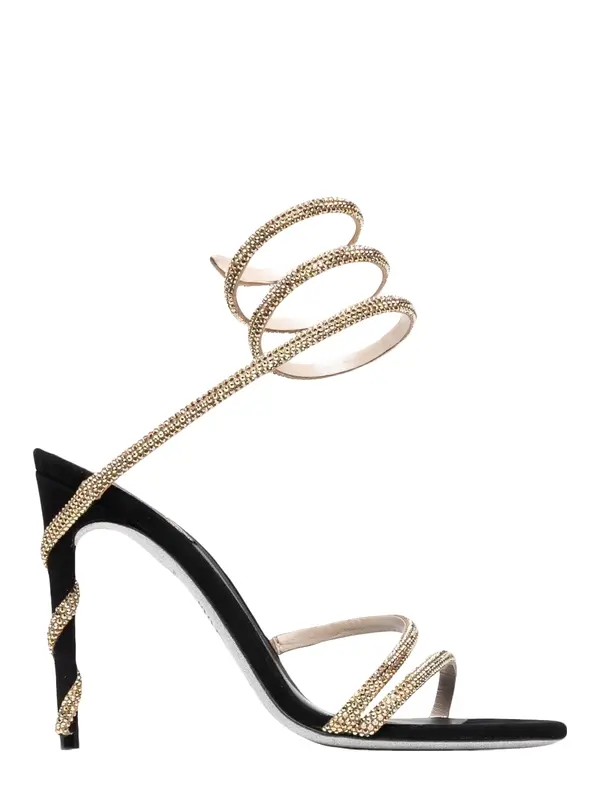 Rene Caovilla Margot 120mm Jeweled Snake Sandals - Black