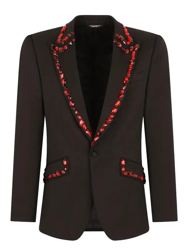 Dolce & Gabbana Sicilia-fit Rhinestone-embellished Suit - Black
